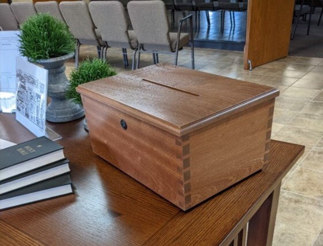 CUSTOM Church DOVETAIL BOX Collection and Prayer Box Created Espcially ...