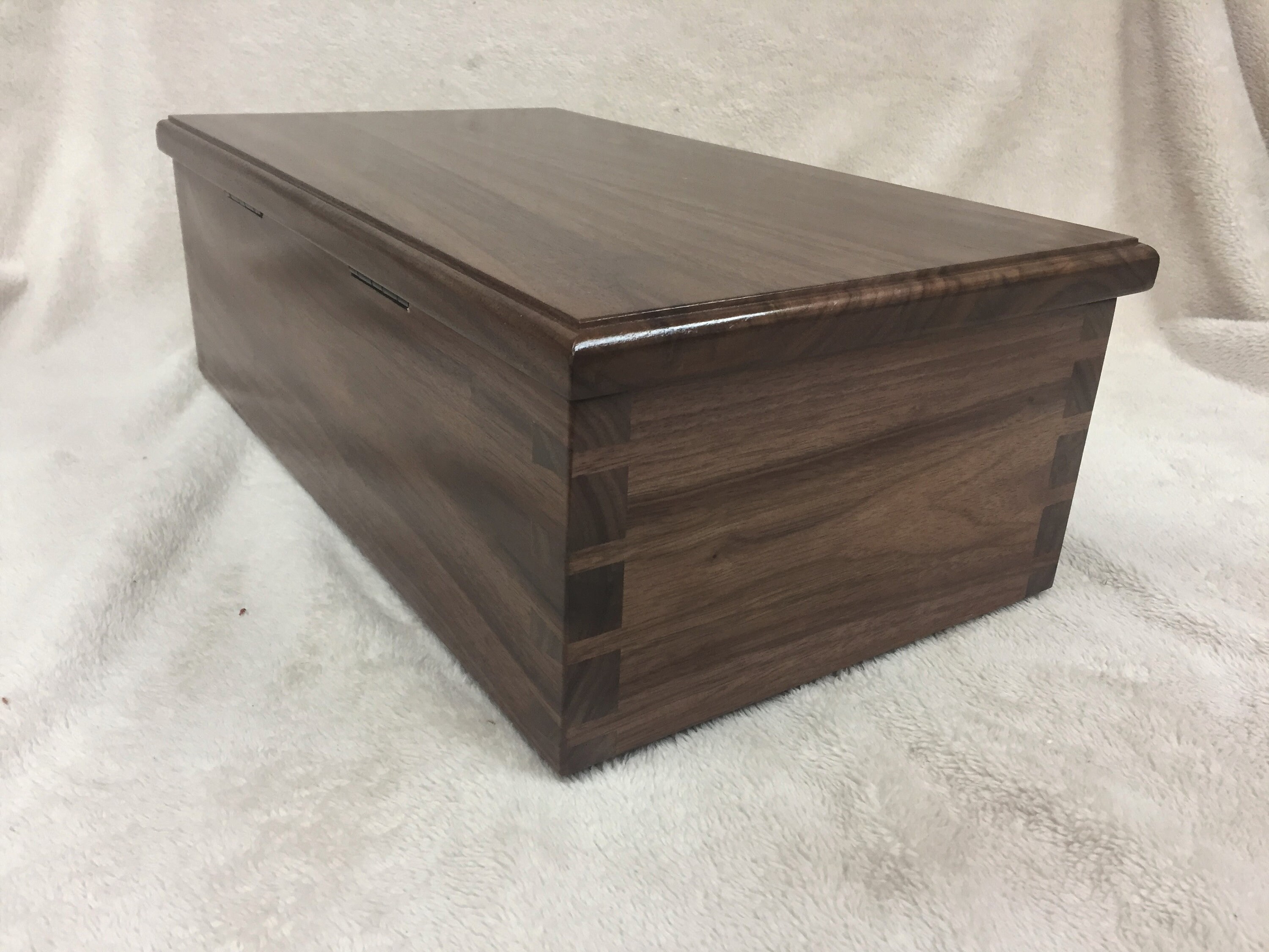 Home & Living LARGE WALNUT Keepsake Box With Black Hardware Storage ...
