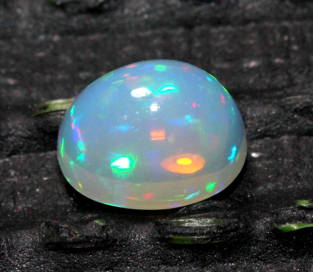 4.00 Carat Natural Ethiopian Opal-oval Gemstone-smooth Opal Cabochon-rare Multi Fire Opal-welo ...