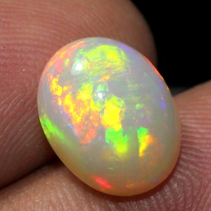 Natural Ethiopian Opal-oval Gemstone-smooth Opal Cabochon-rare Multi Fire Opal-welo Opal Fire ...