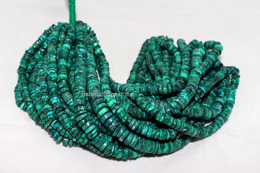 Chrysocolla Heishi Tyre Beads 5–6mm | Smooth Wheel/plain Beads | 16 ...