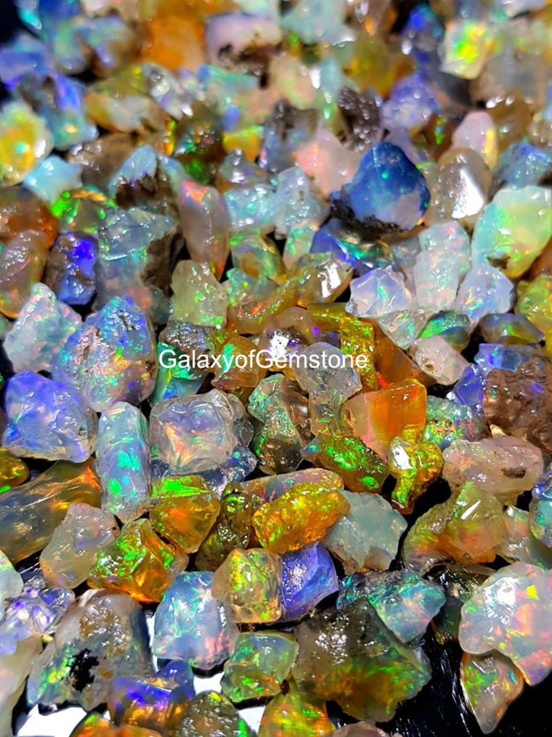 Natural Ethiopian Opal-multi Fire 4 to 8 Mm Size-undrilled Silica Rough ...