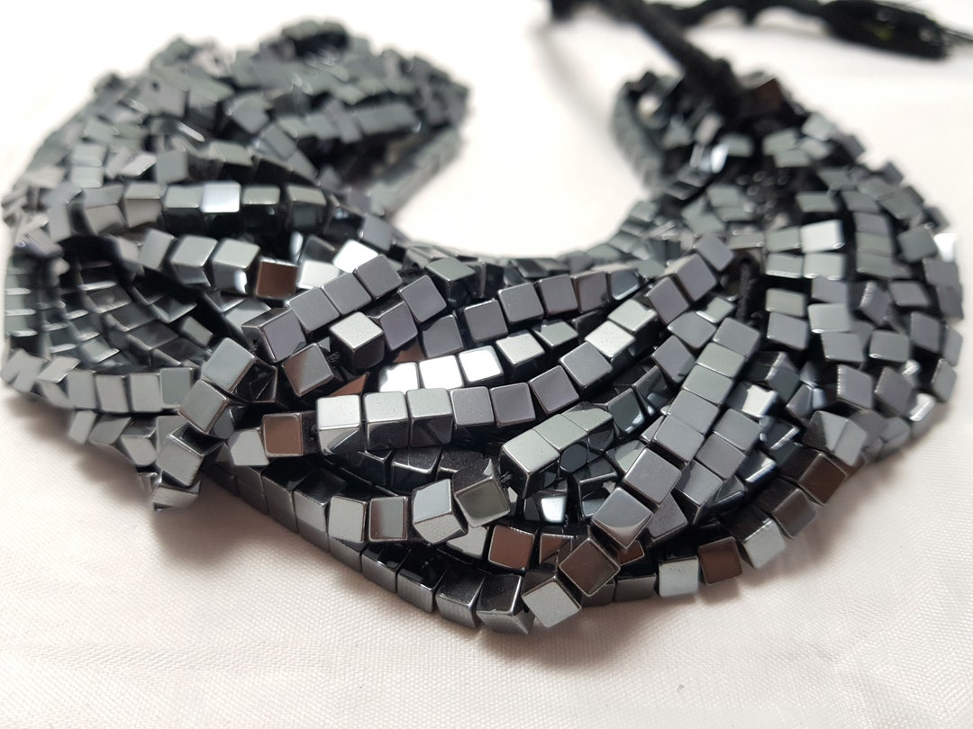 Natural Black Spinel Cube Box Shape Smooth Gemstone Beads Black Spinel ...