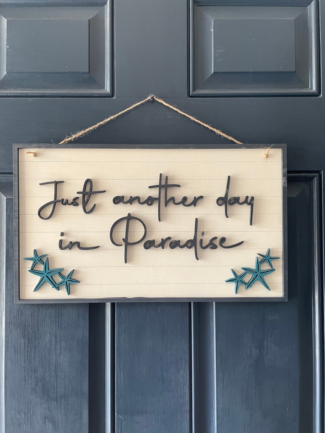 Just Another Day in Paradise Door Hanger Sea Shells Starfish Beach Sign ...