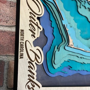 Outer Banks - OBX Bathymetric Map - Wooden 3D Map - Etsy
