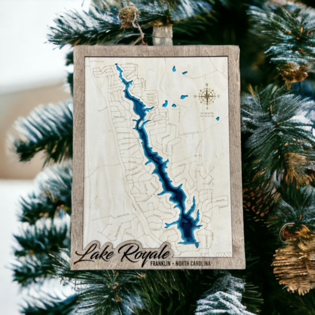 Lake Royale NC Bathymetric Map Multi-layer Map Franklin Co Gift - Etsy