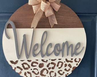 Leopard Print Welcome Sign - Etsy