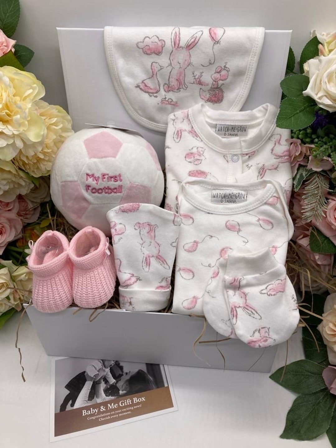 Baby Girl Football Hamper. New Parent Gift Box, New Baby Gift, New Baby ...