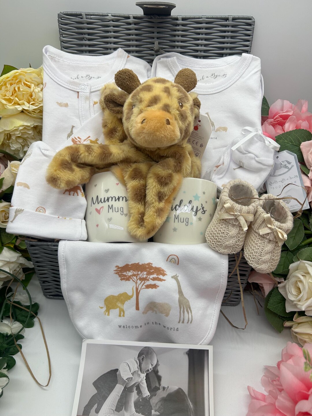 New Safari Baby Hamper. New Parent Gift Box, New Baby Gift, Unisex Baby ...
