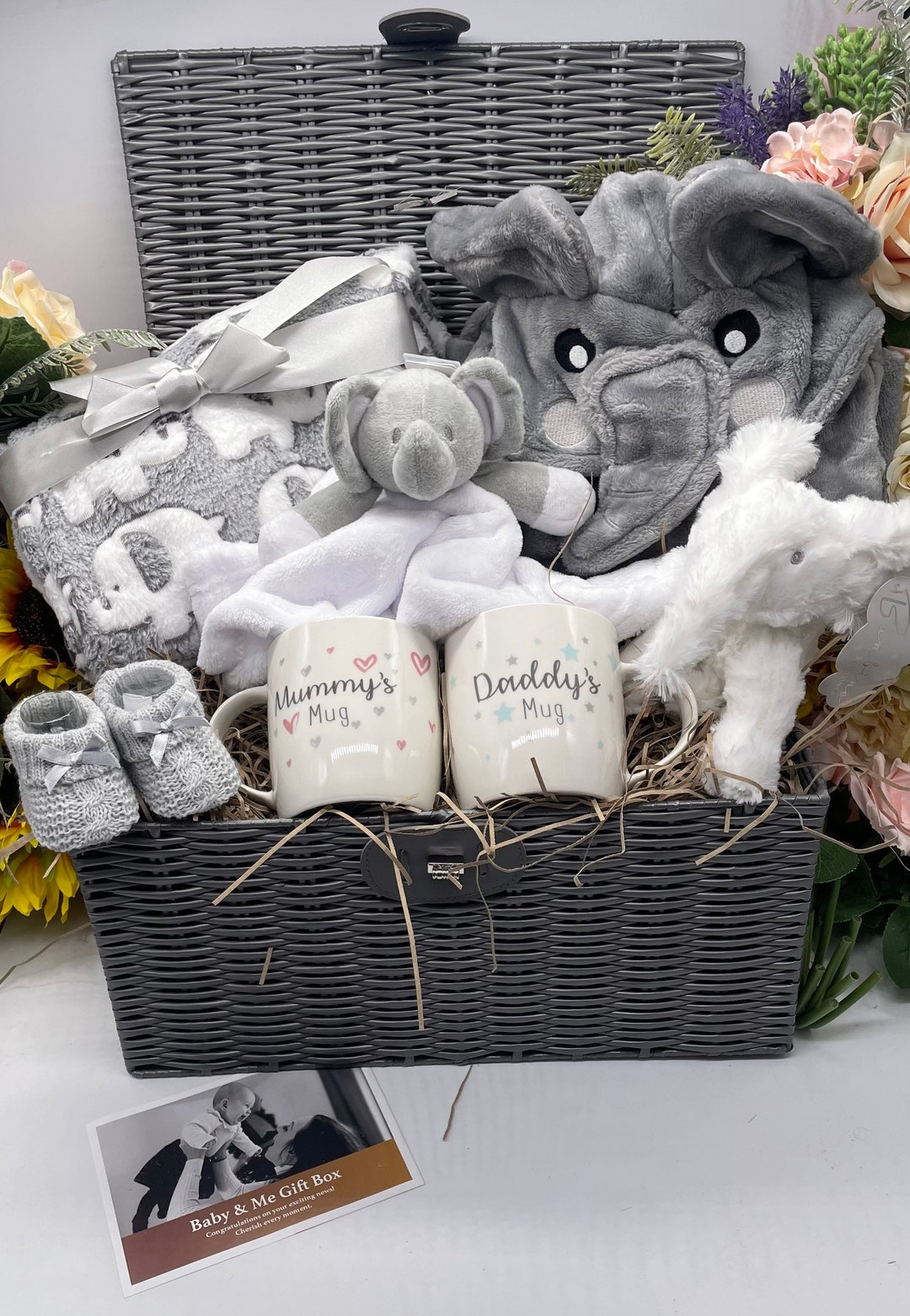New Elephant Baby Hamper New Parent Gift Box, New Baby Gift, Unisex ...