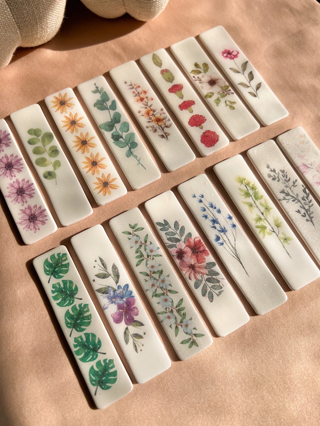 Floral Bookmarks Polymer Clay - Etsy