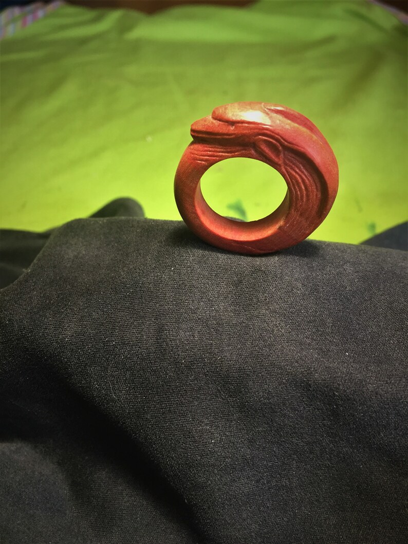 Dolphin Ring Carved by Hand in Pink Ivory Wood. - Etsy