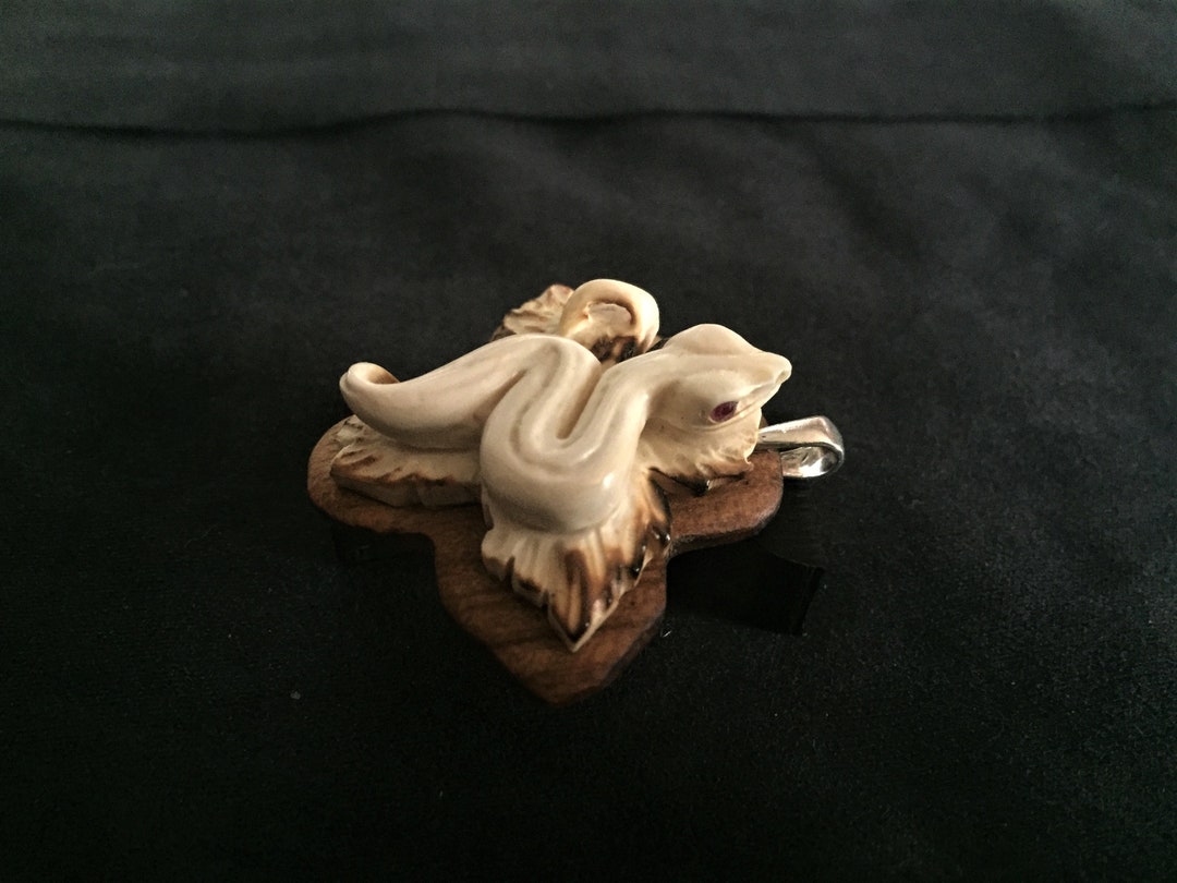 Precious Pendant. Serpent Amulet, With Rubies and Silver. Handcrafted ...