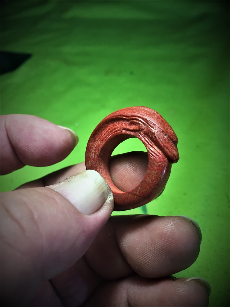 Dolphin Ring Carved by Hand in Pink Ivory Wood. - Etsy