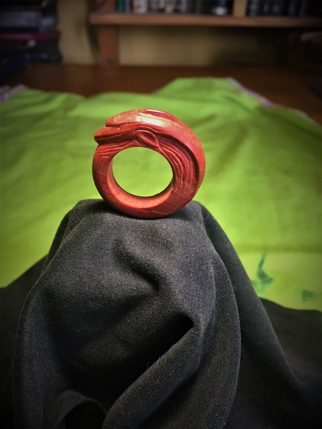 Dolphin Ring Carved by Hand in Pink Ivory Wood. - Etsy