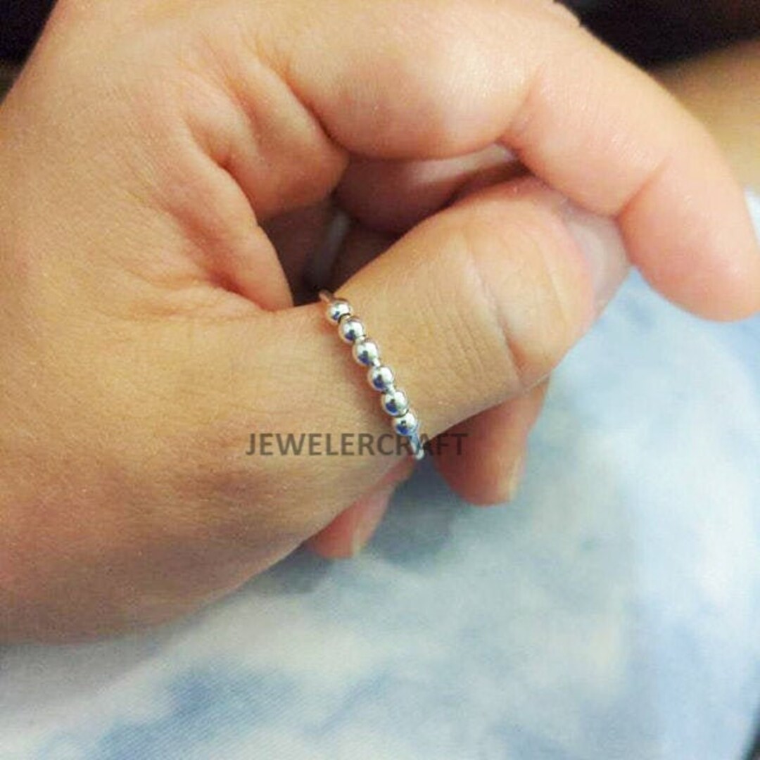 Fidget Ring Anxiety Bead Ring Anxiety Ring Spinner Ring 925 Sterling ...