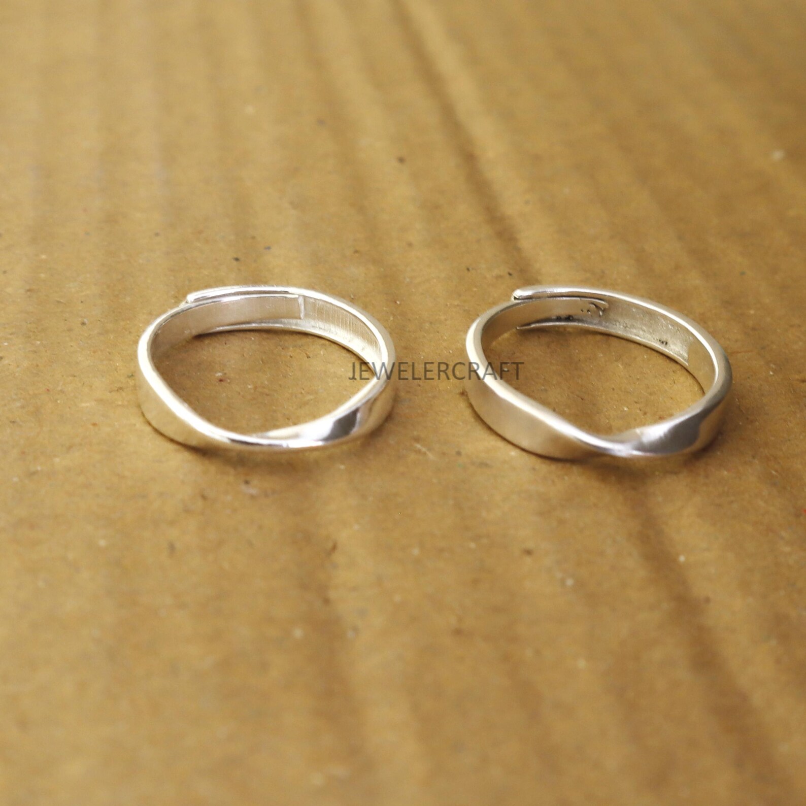 Silver Couple Rings Adjustable Ring Matching Rings His and Hers Rings ...