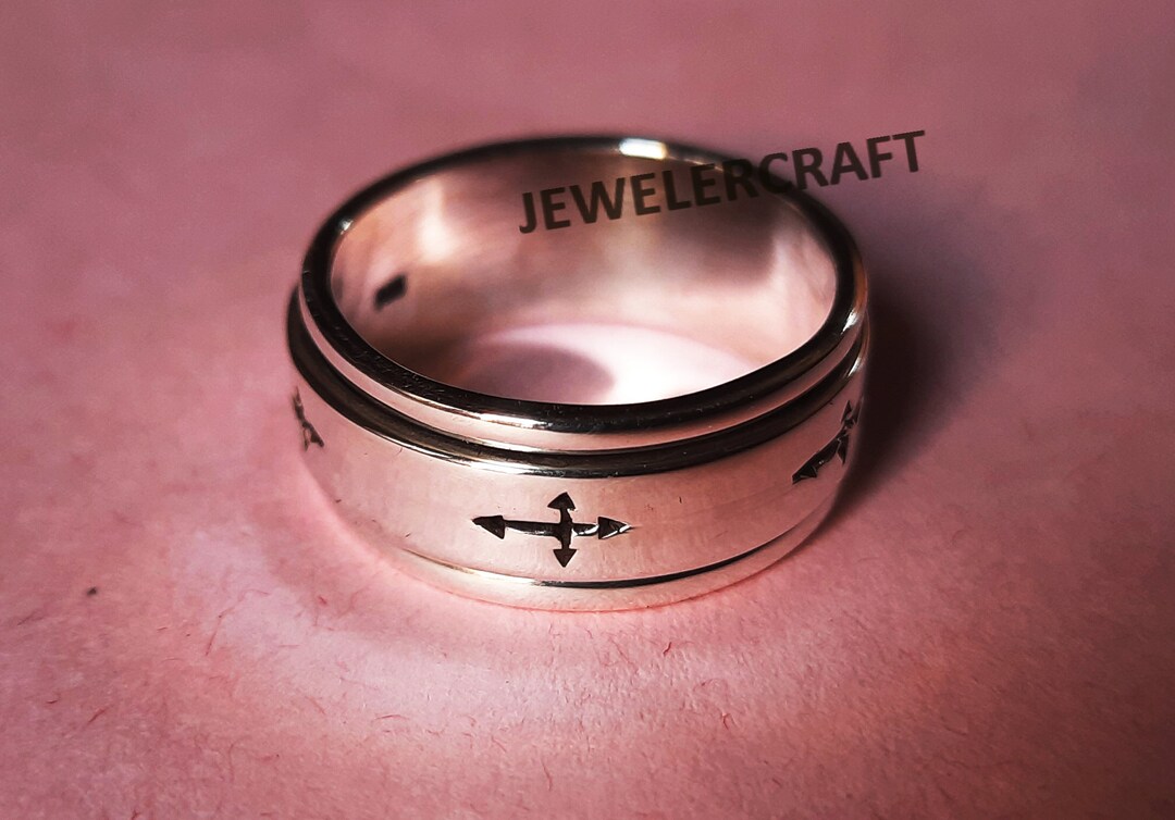 925 Sterling Silver Cross Ring, Cross Spinner Ring ,personalized ...