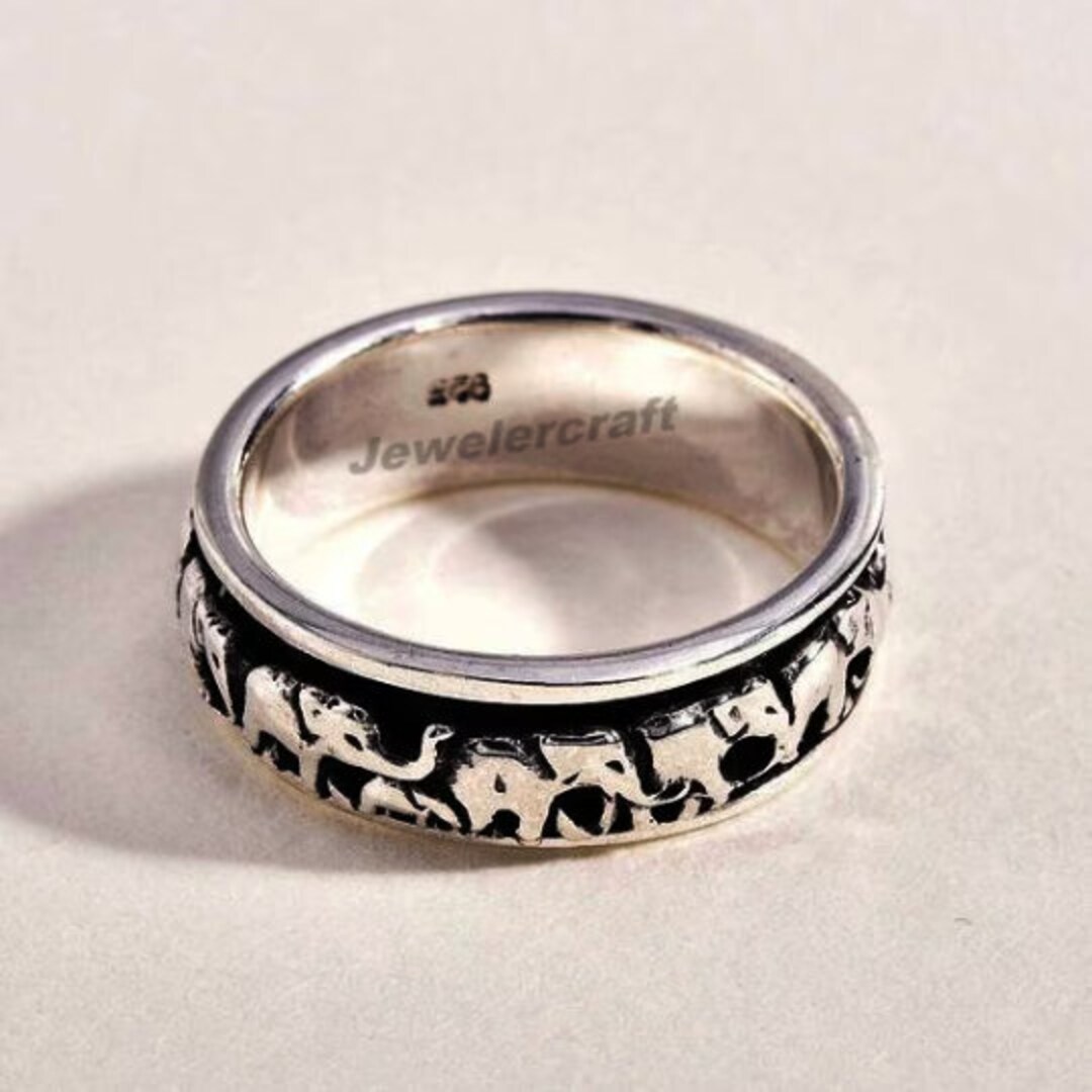 Sterling Silver Elephant Spinner Ring | Anxiety Relief Jewelry - Etsy
