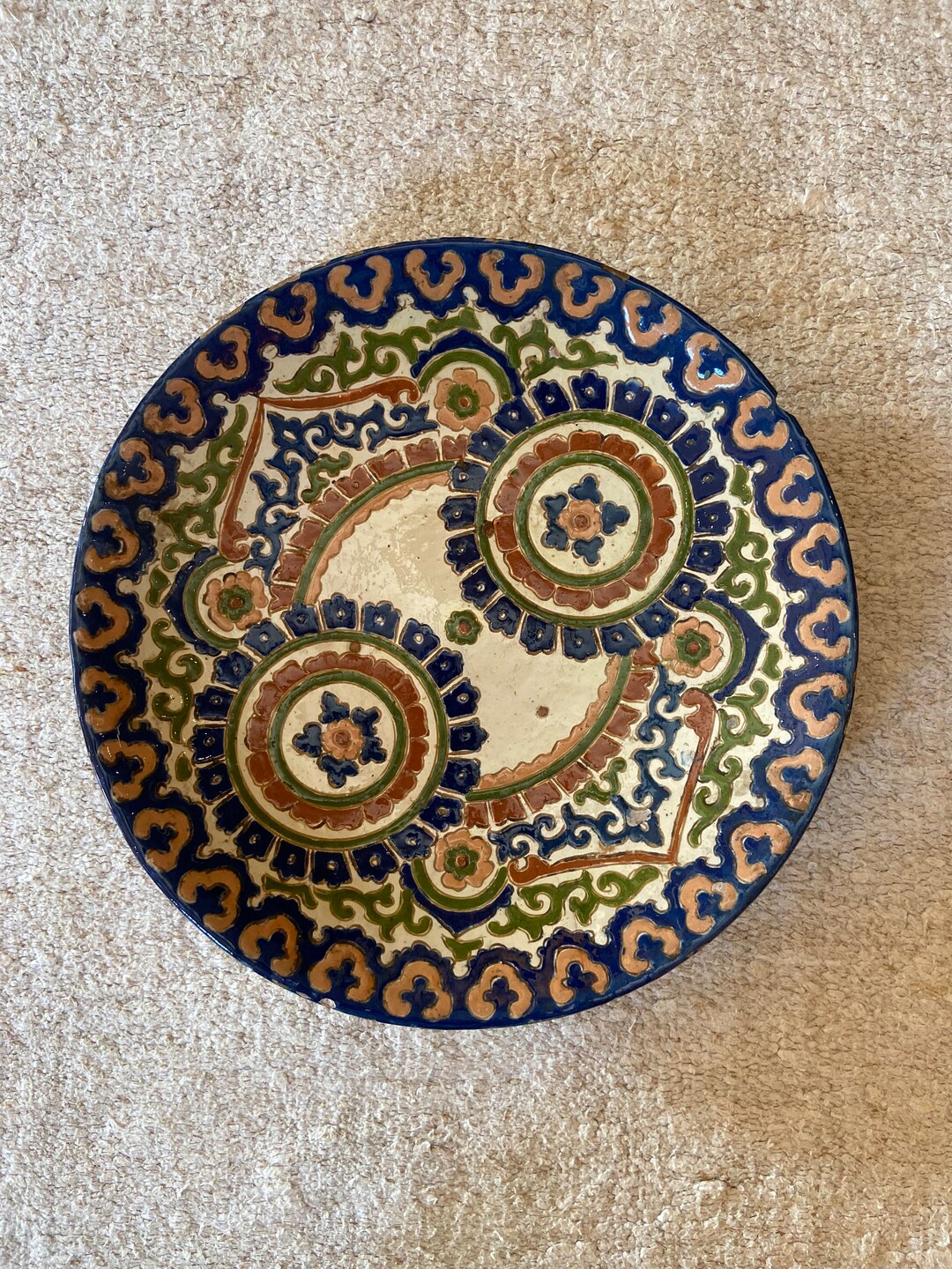 Decorative Plate,37cm,antique Asia Plate,handmade Ceramic,clay Pottery ...