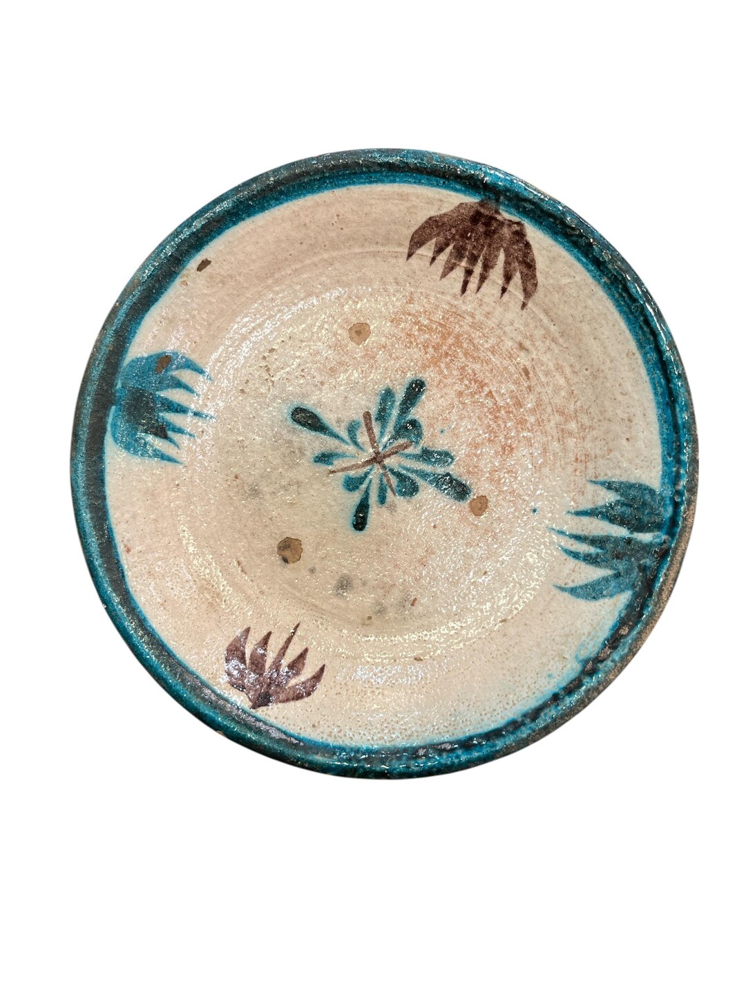 Antique Ceramic Asia Plate: Handmade Clay Pottery, Folk Design (27cm ...