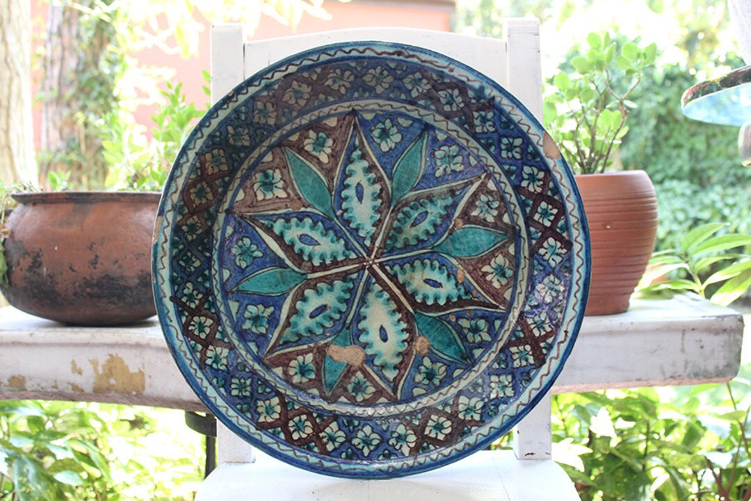18''inch Antique Plate,handmade Ceramic Plate,antique Uzbek Clay Plate ...