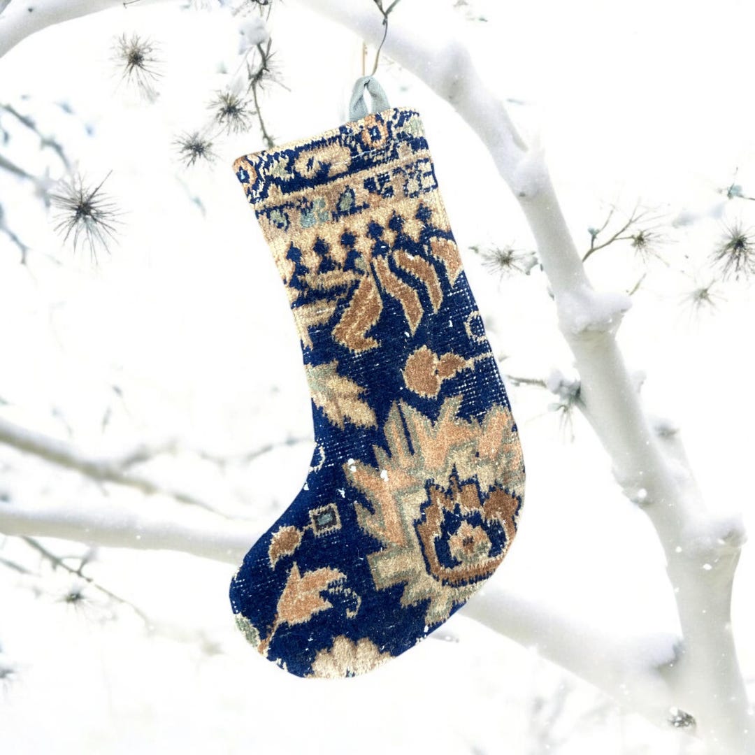 Handmade Santa Carpet Stockings,carpet Stockings, Vintage Rug Stocking ...