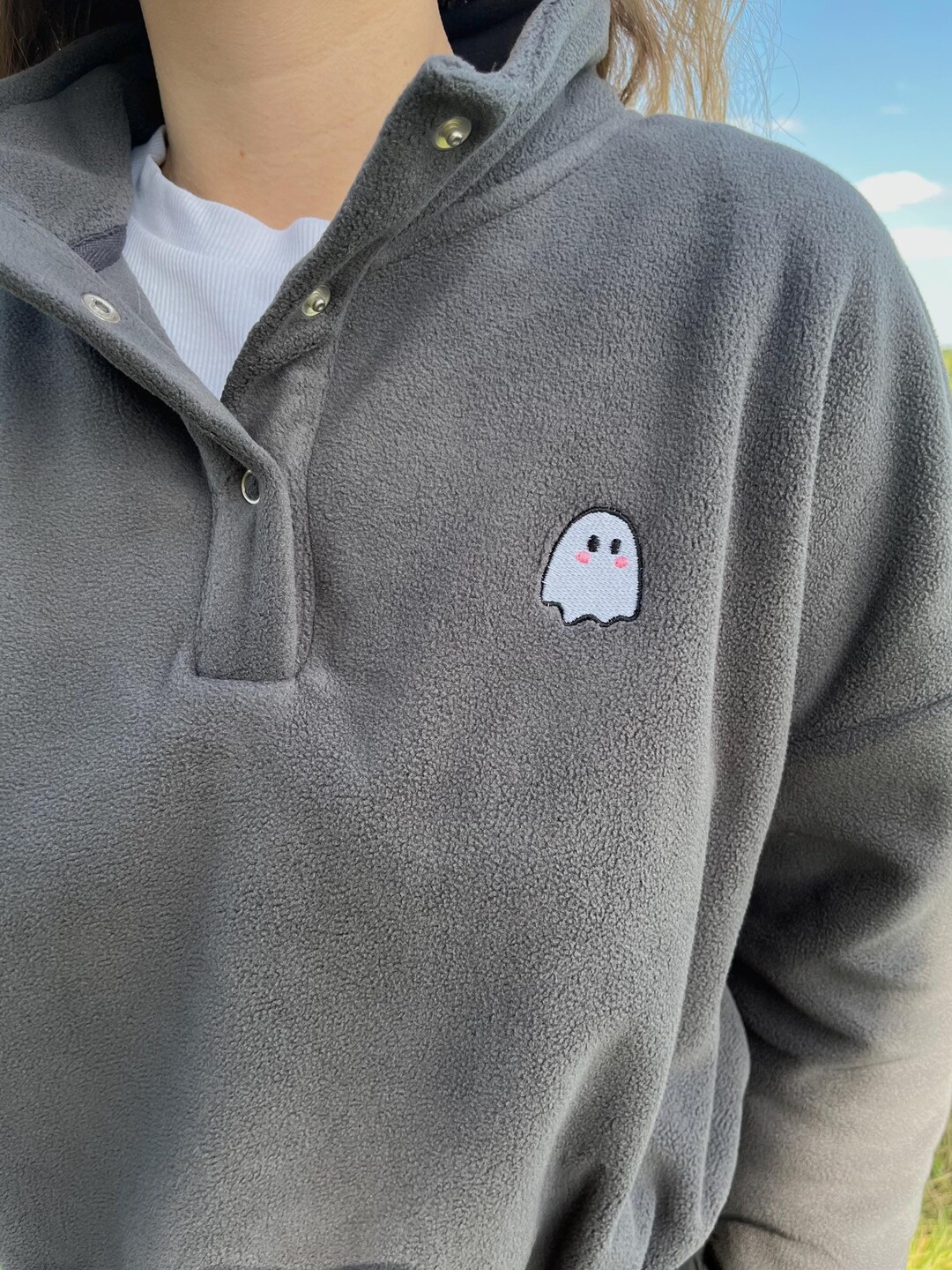 Glow in the Dark Ghost Cropped Fleece - Etsy
