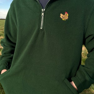 Pixel Chicken 1/4 Zip Fleece Jacket - Etsy