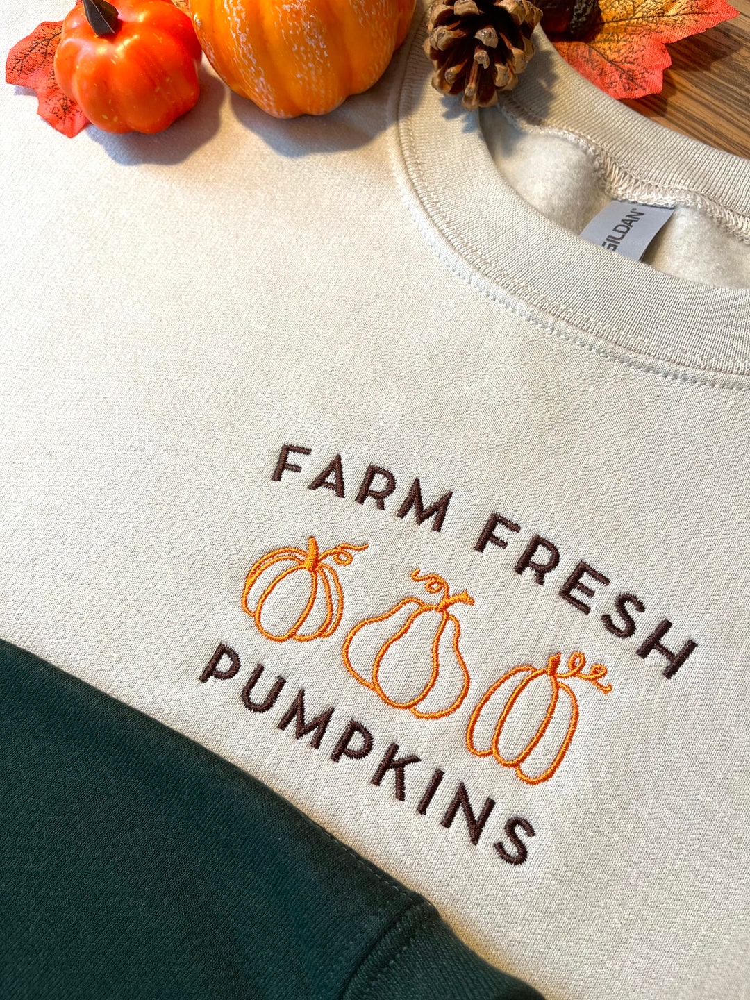 Farm Fresh Pumpkins Embroidered Sweatshirt - Etsy
