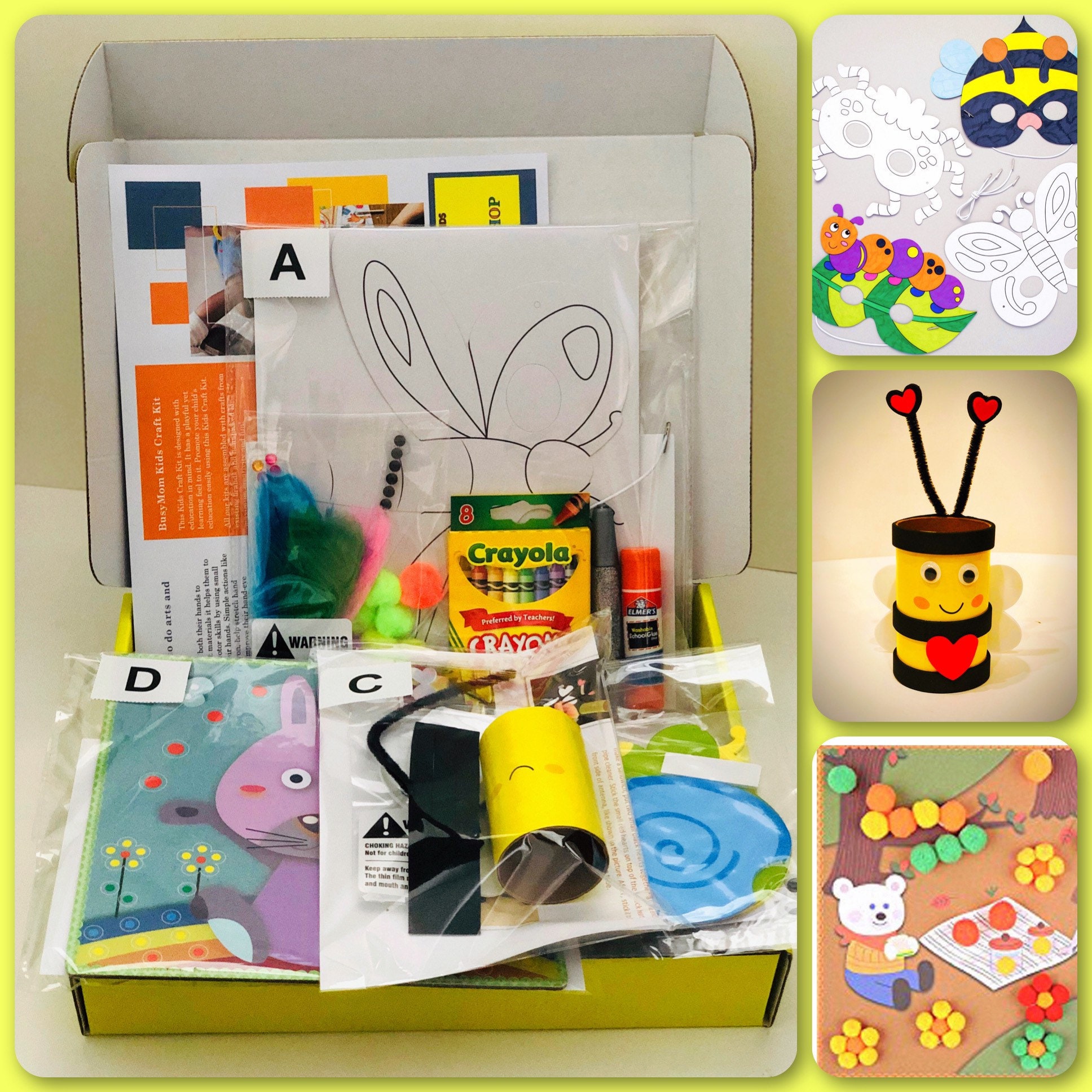 Kids Craft Box Busy Little Beediycraft Box Craft Activity - Etsy
