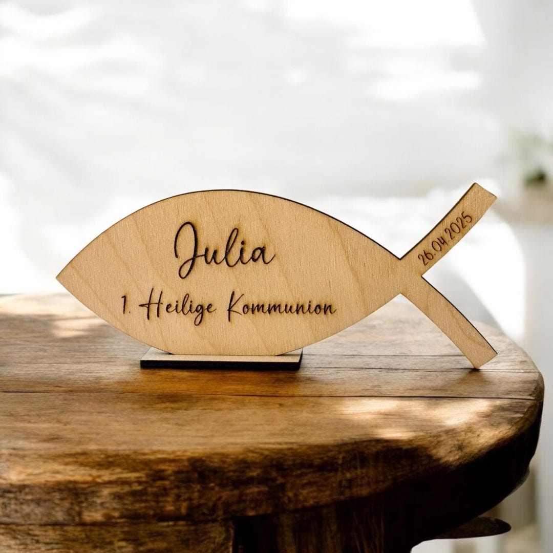 Wooden Fish | for Communion | Decorative Stand for First Holy Communion ...
