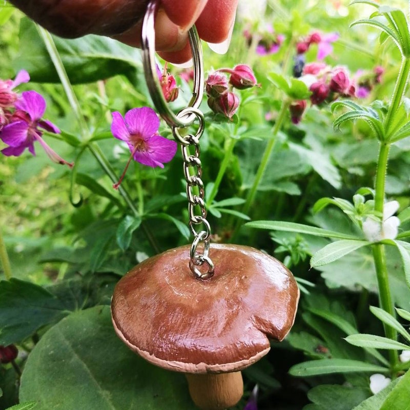 Mushroom Keychain - Etsy