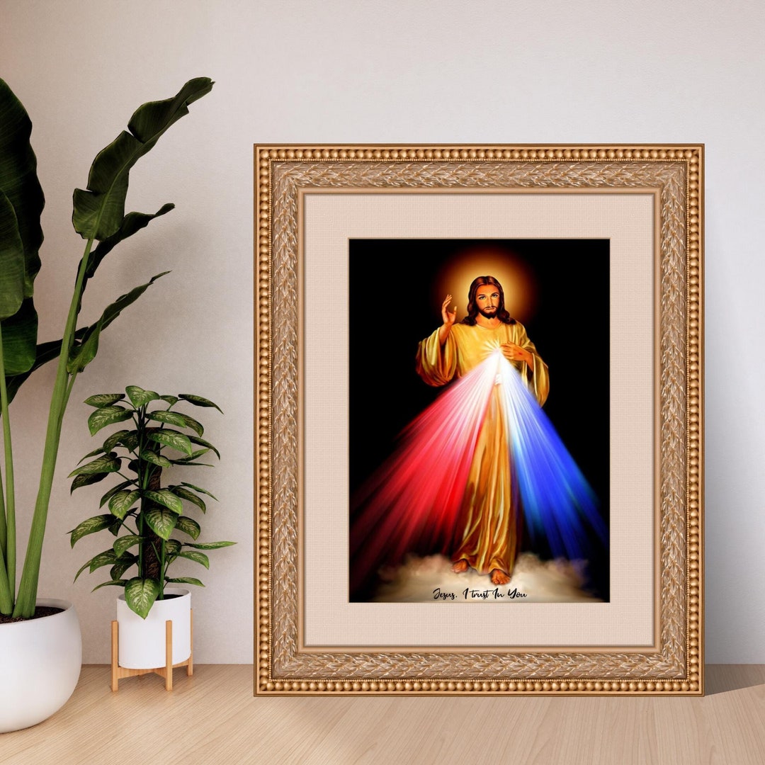 Jesus Divine Mercy Image Poster | Catholic Christian Wall Art | Satin ...
