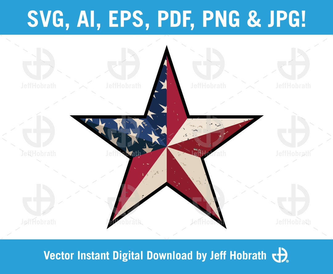 Patriotic Barn Star Isolated Vector Illustration Digital Download, Ai ...