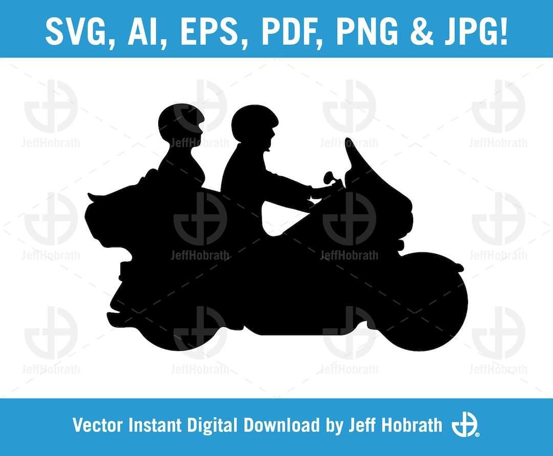 Motorcycle Couple Silhouette Isolated Vector Illustration Digital ...