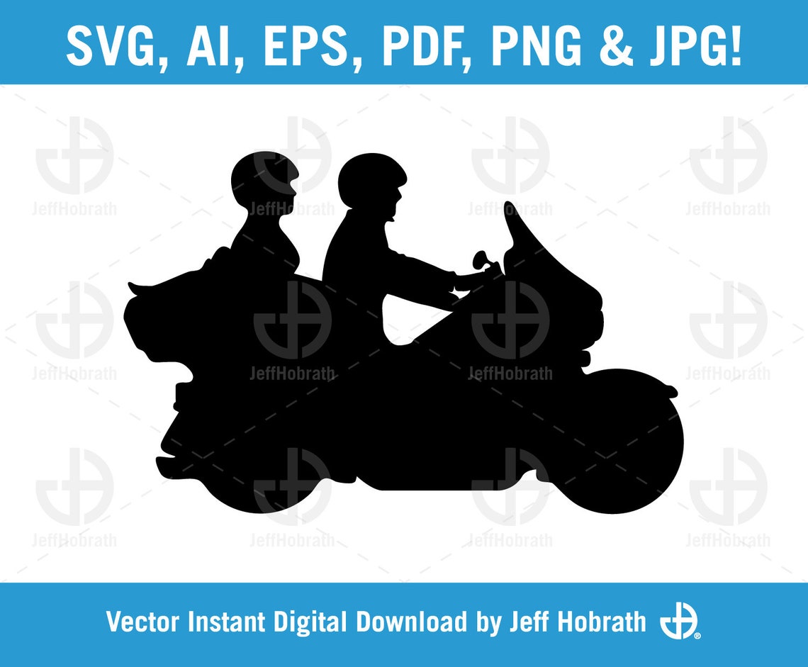 Motorcycle Couple Silhouette Isolated Vector Illustration Digital ...