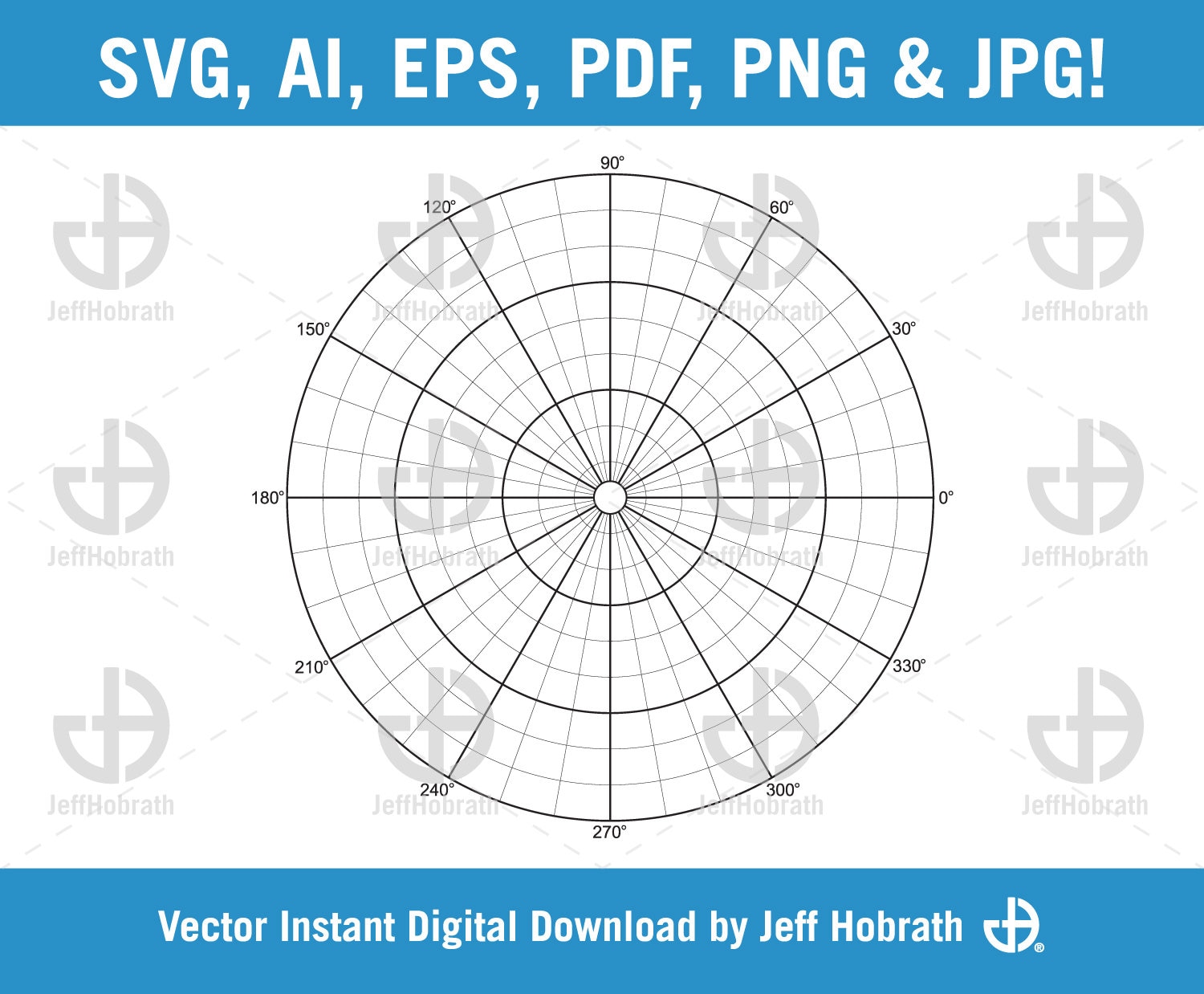 Polar Grid With Concentric Circles Diagram Chart Vector Instant Digital ...