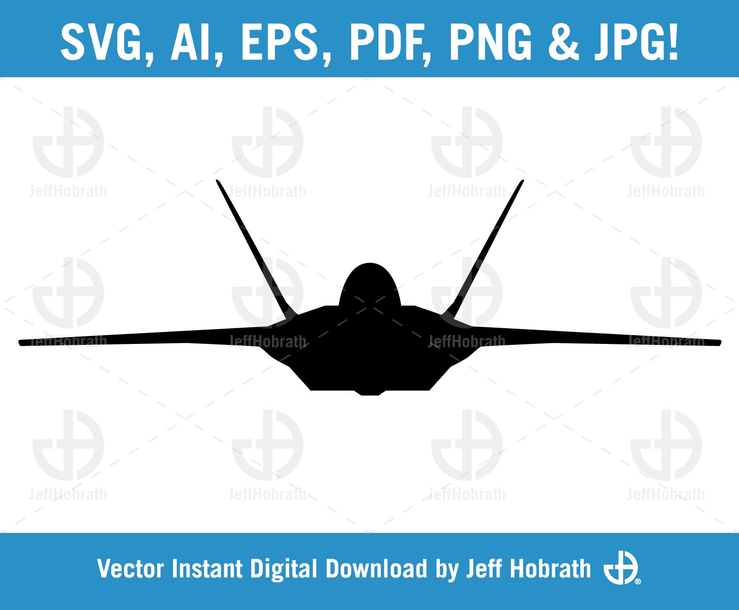 F-22 Raptor Military Fighter Jet Aircraft Front Silhouette Isolated ...