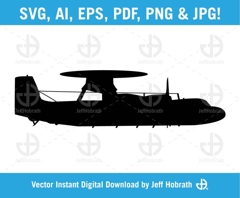 E-2 Hawkeye Military Aircraft Silhouette Isolated Vector - Etsy Hong Kong