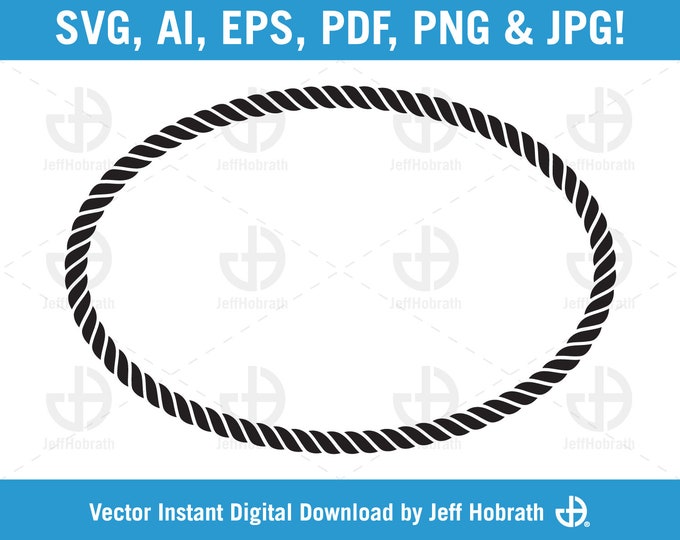 Braided Rope Oval Border Isolated Vector Illustration Digital Download ...