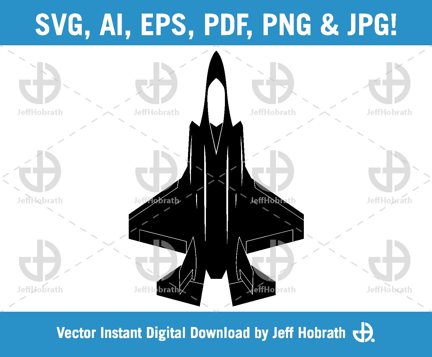 F-35 Lightning II Military Fighter Jet Aircraft Top View Silhouette ...