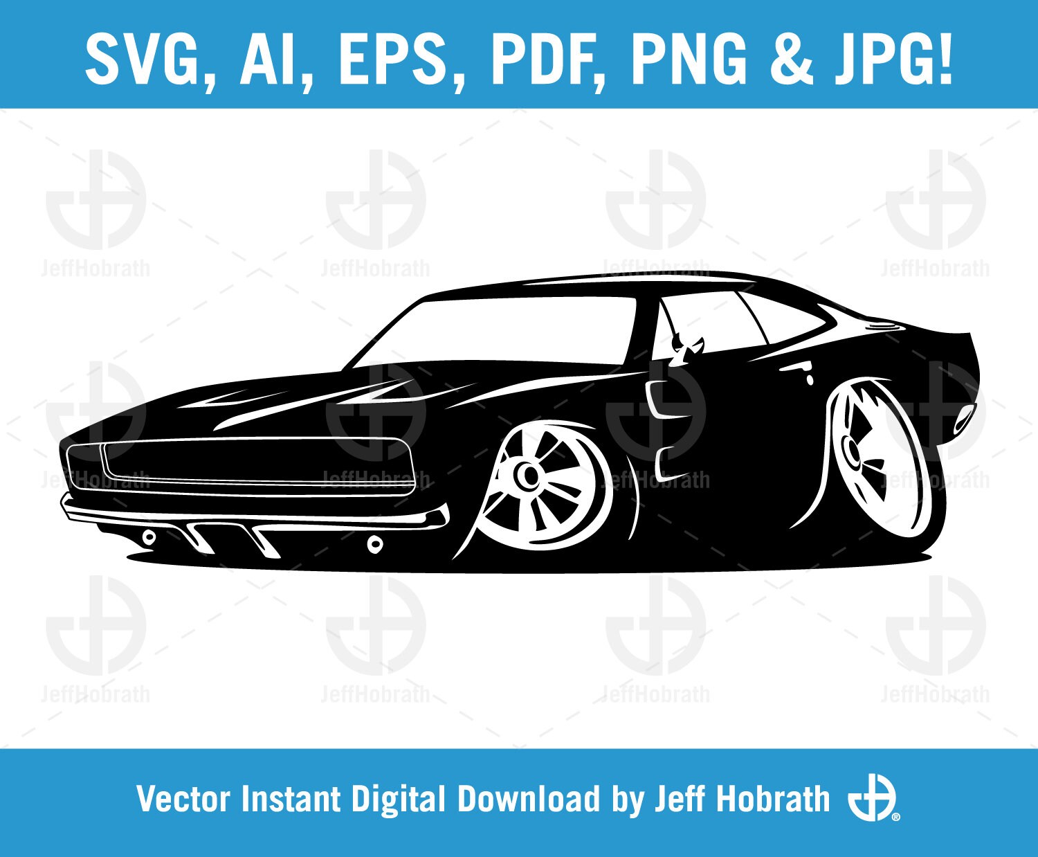 Classic American Muscle Car Isolated Vector Illustration | Etsy