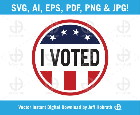I Voted Patriotic Political Election Logo Red White and Blue | Etsy