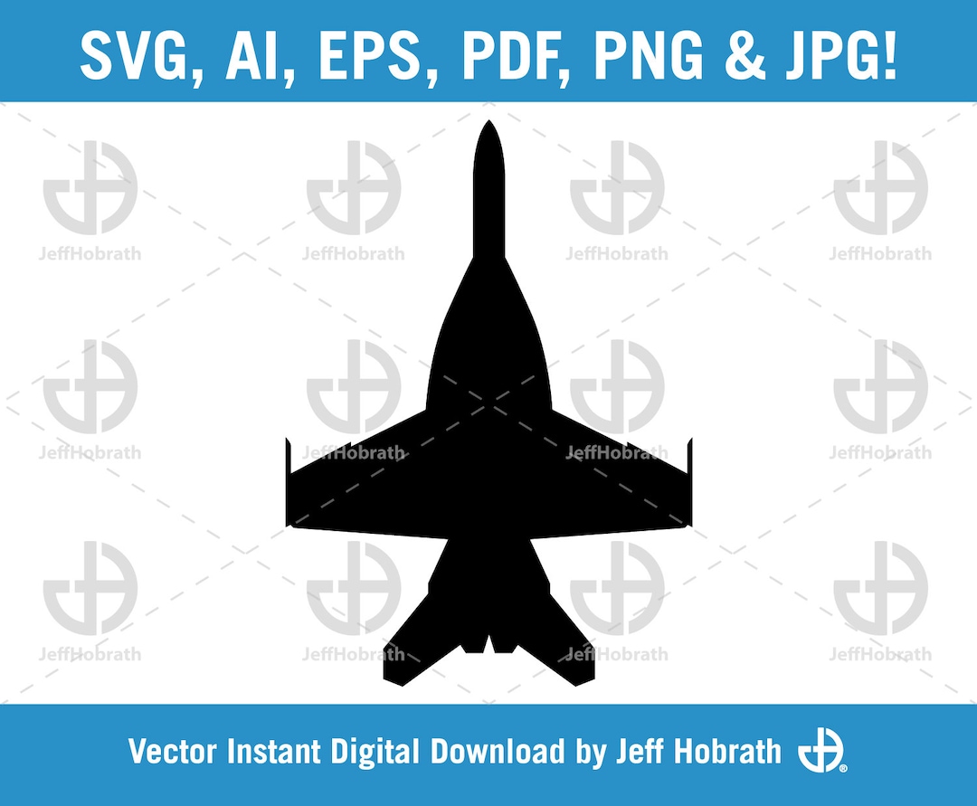 F/A-18 Super Hornet Jet Aircraft Top View Silhouette Isolated Vector ...