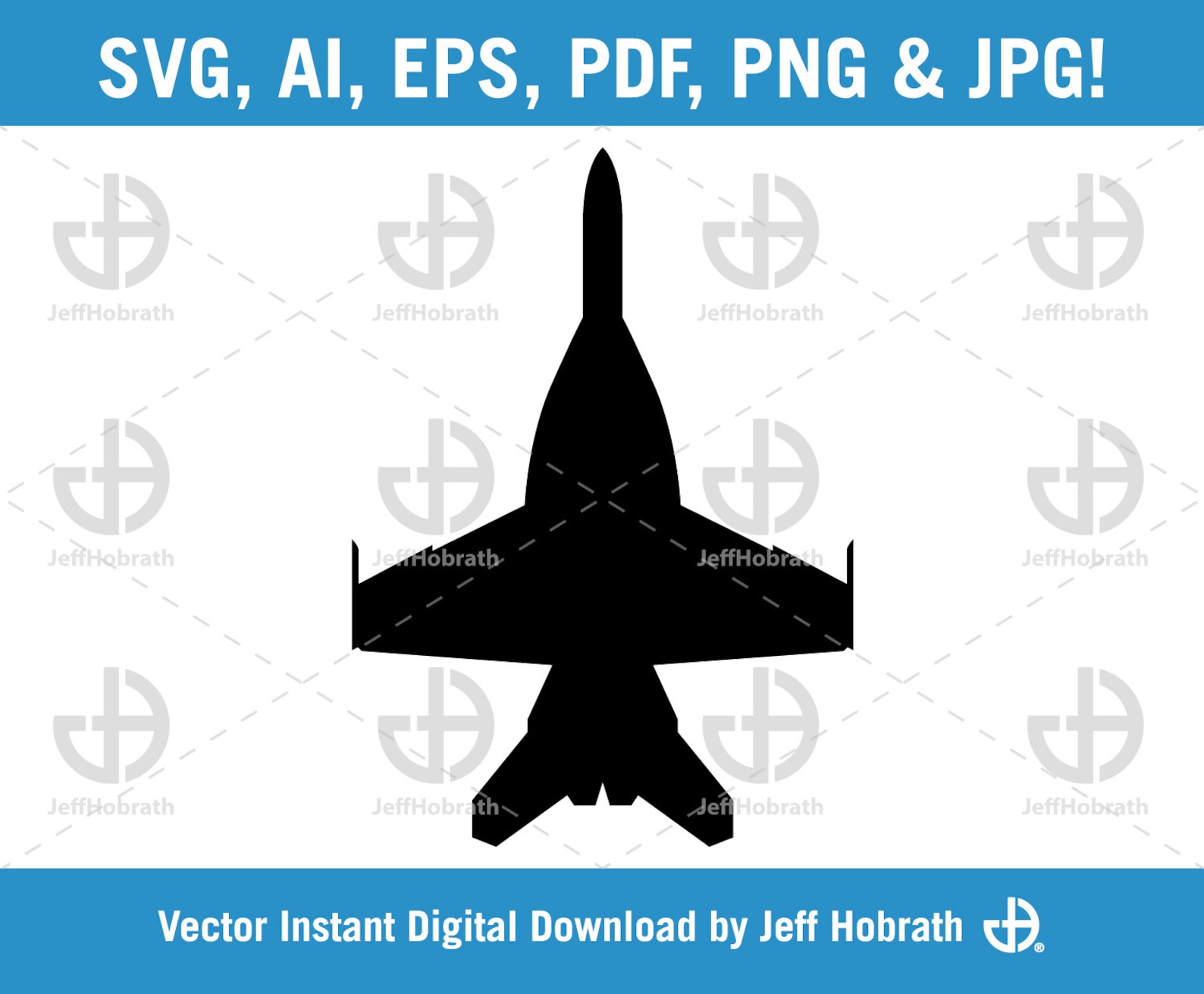 F/A-18 Super Hornet Jet Aircraft Top View Silhouette Isolated Vector ...