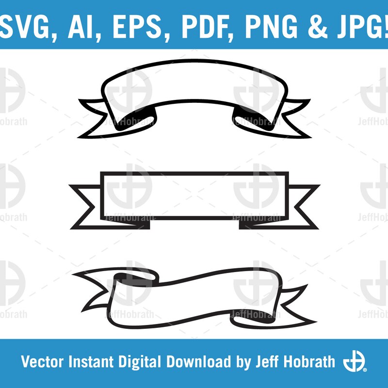 Curved Banners Svg - Etsy