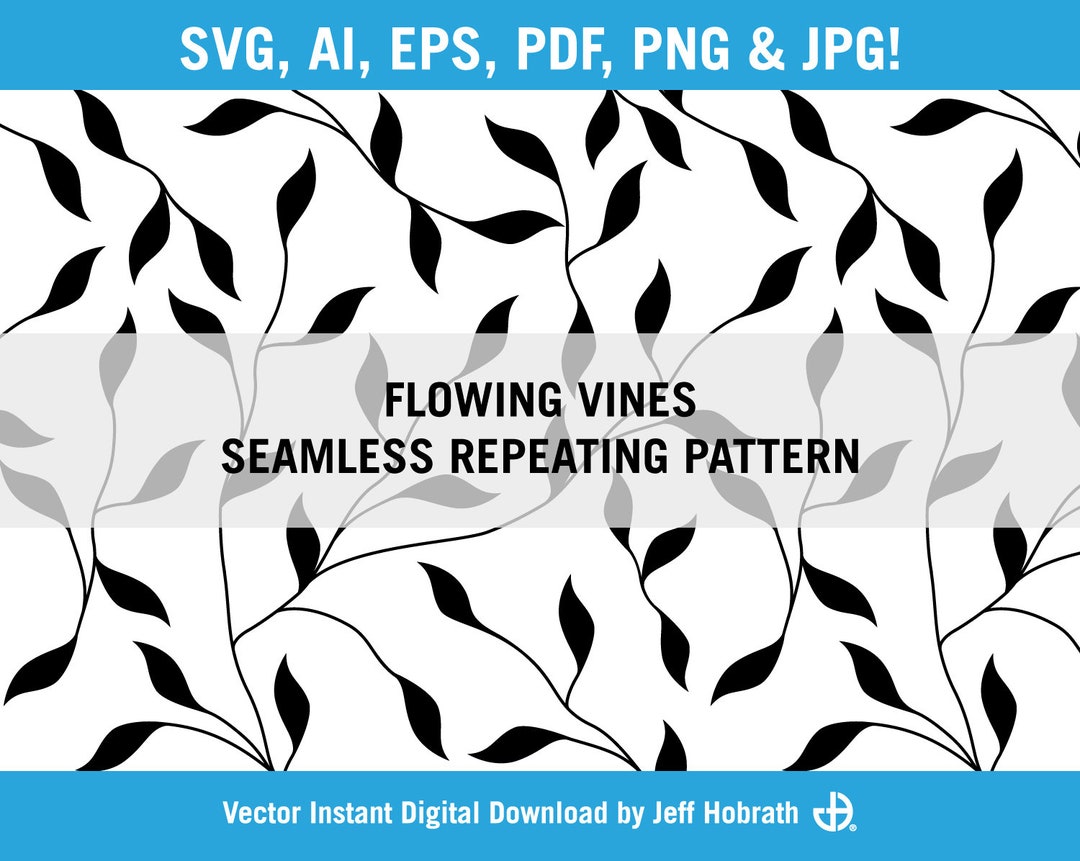 Flowing Vines, Branches and Leaves Abstract Seamless Repeating Pattern ...