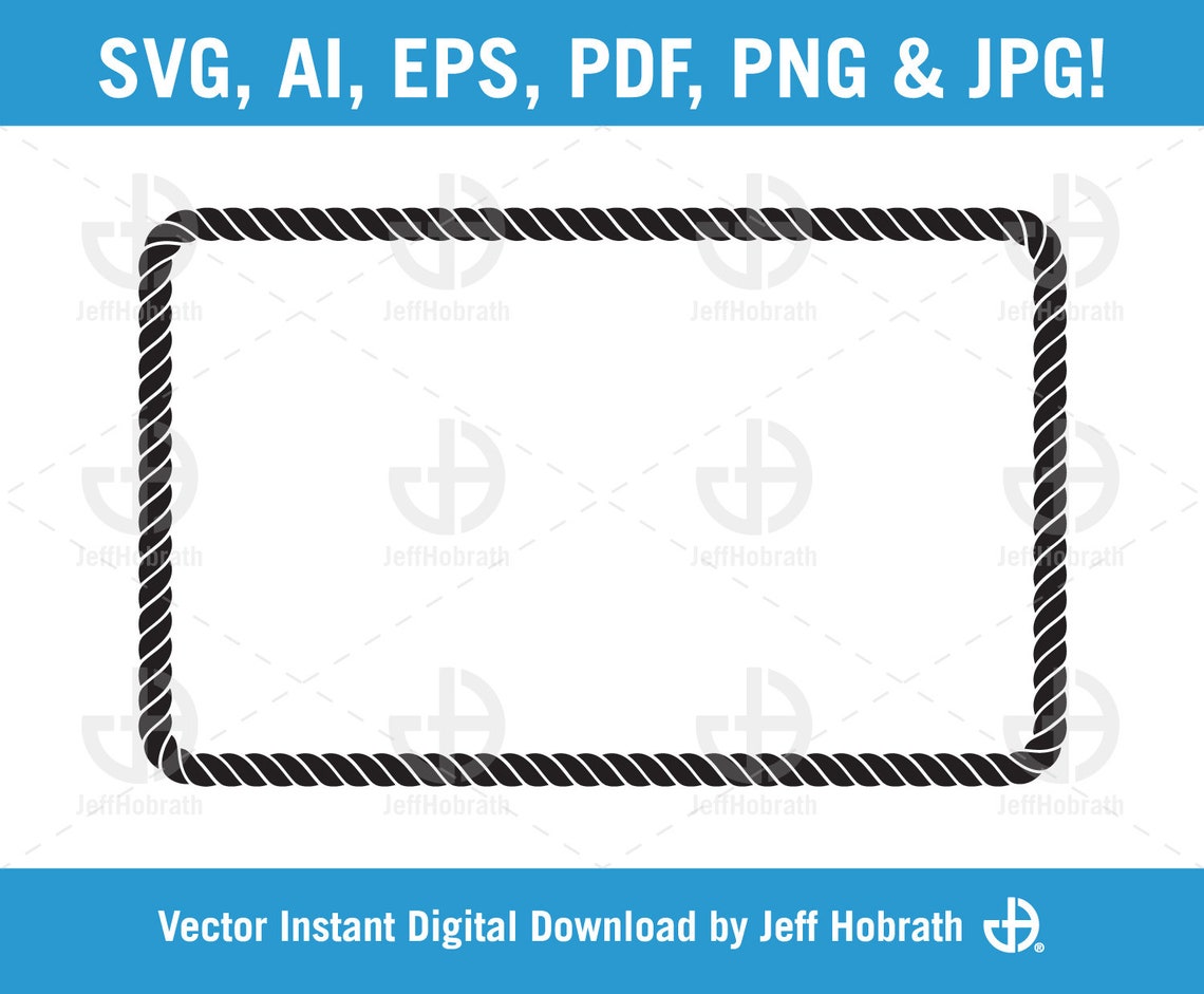 Braided Rope Rectangle Border Isolated Vector Illustration | Etsy