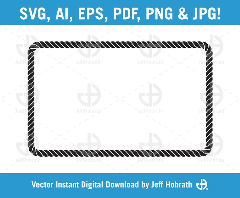Braided Rope Rectangle Border isolated vector illustration | Etsy